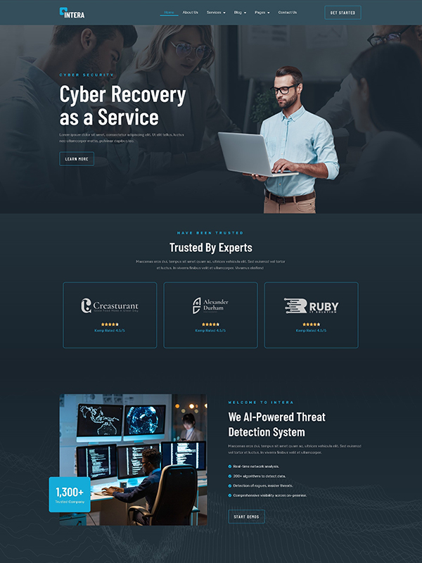 Intera - Cybersecurity Elementor Pro Full Site Template Kit by Rometheme
